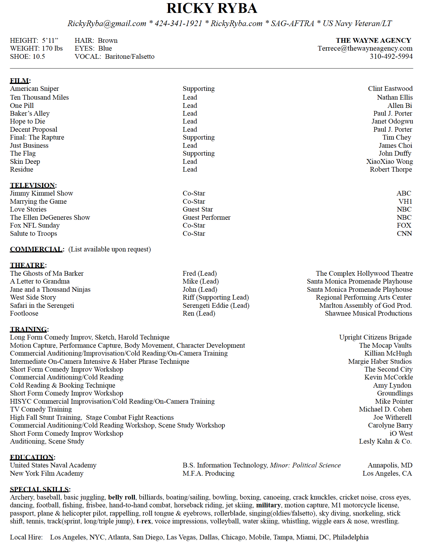 Resume/Links – Ricky Ryba